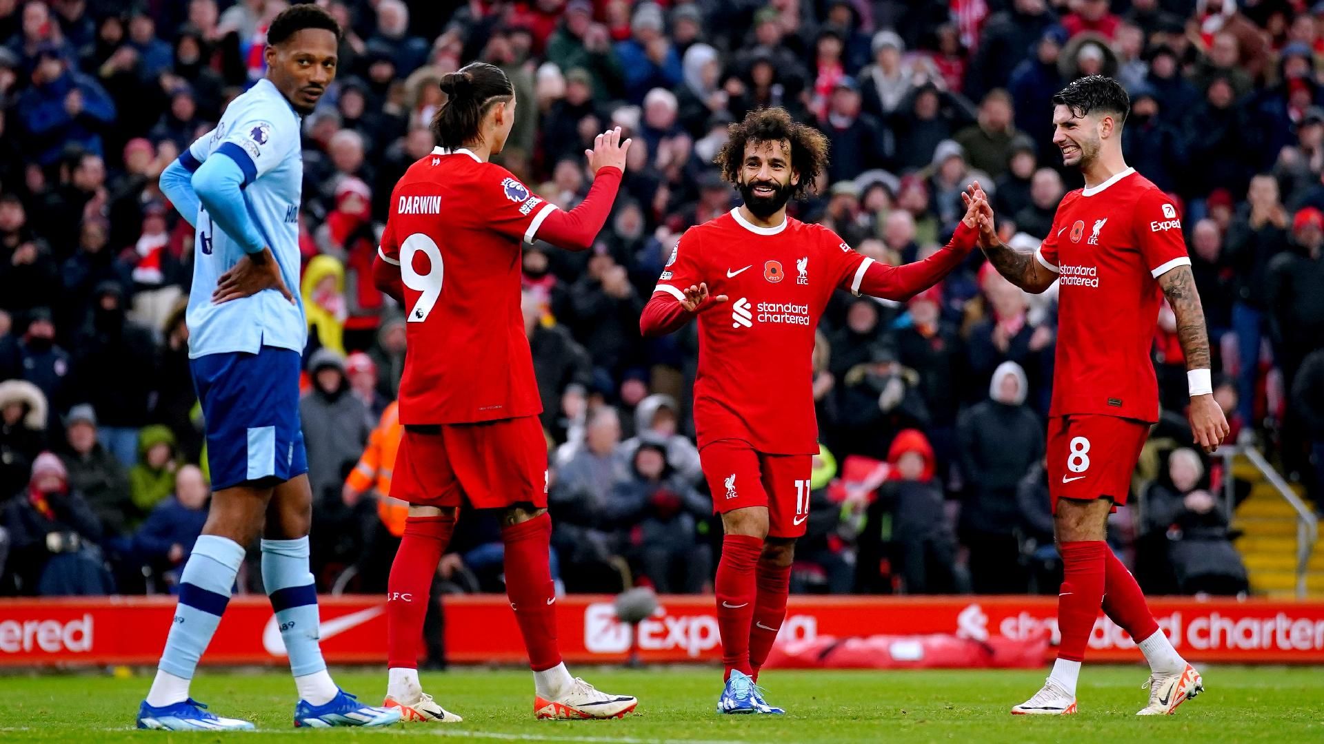 Mohamed Salah at the double as Liverpool brush aside Brentford - Sportstak